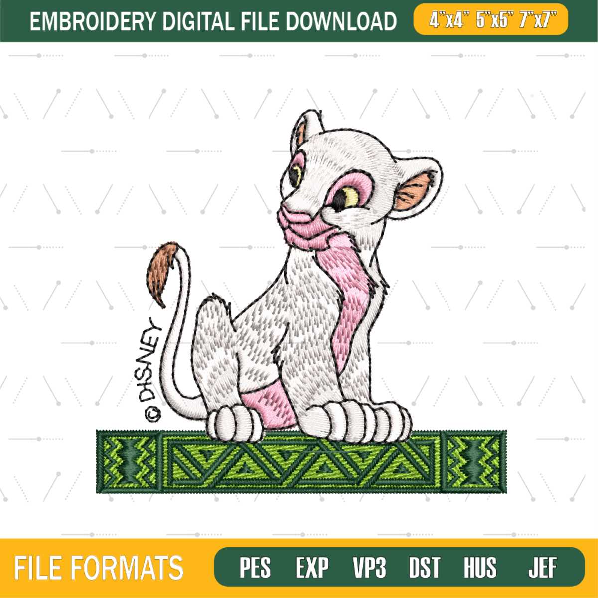 The Lion King Nala White Design Embroidery - Inspire Uplift