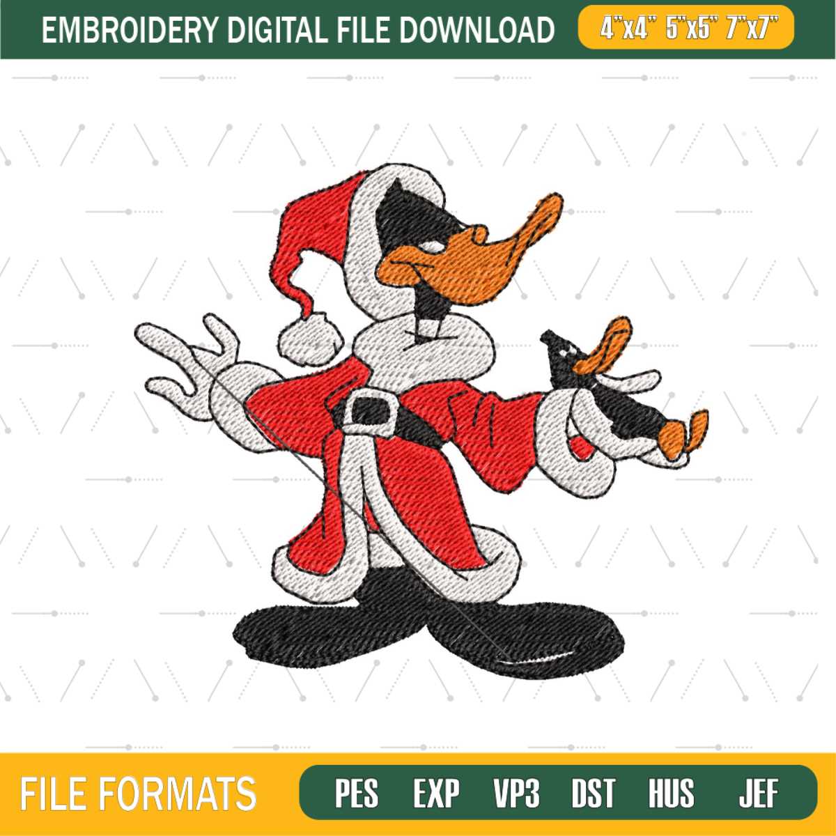 Santa Claus Daffy Duck Embroidery | Inspire Uplift