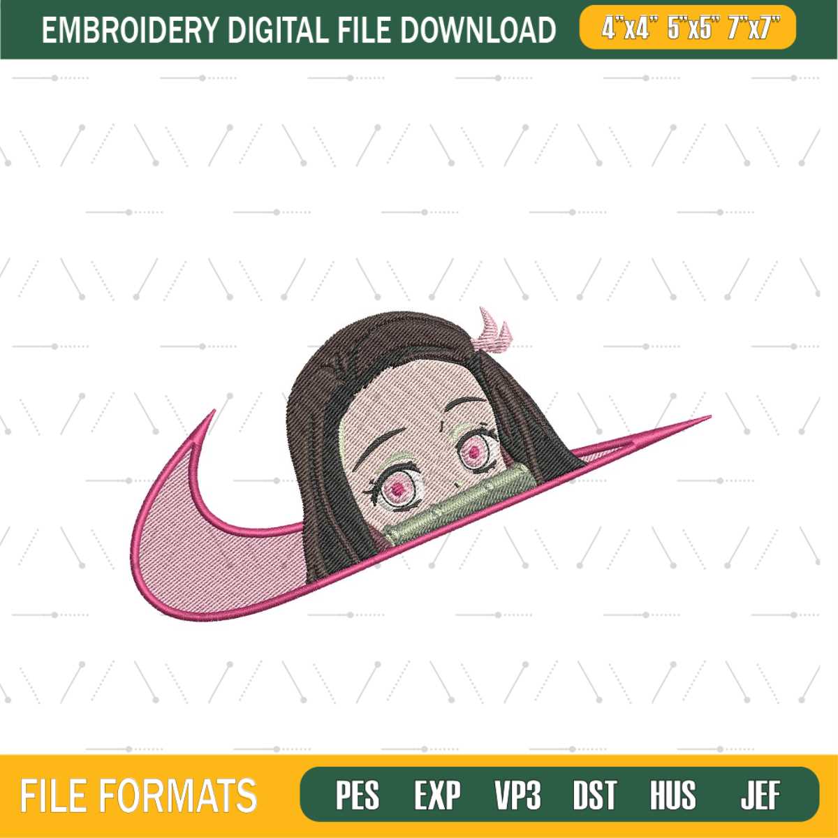 Nike Nezuko Embroidery Design Png | Inspire Uplift