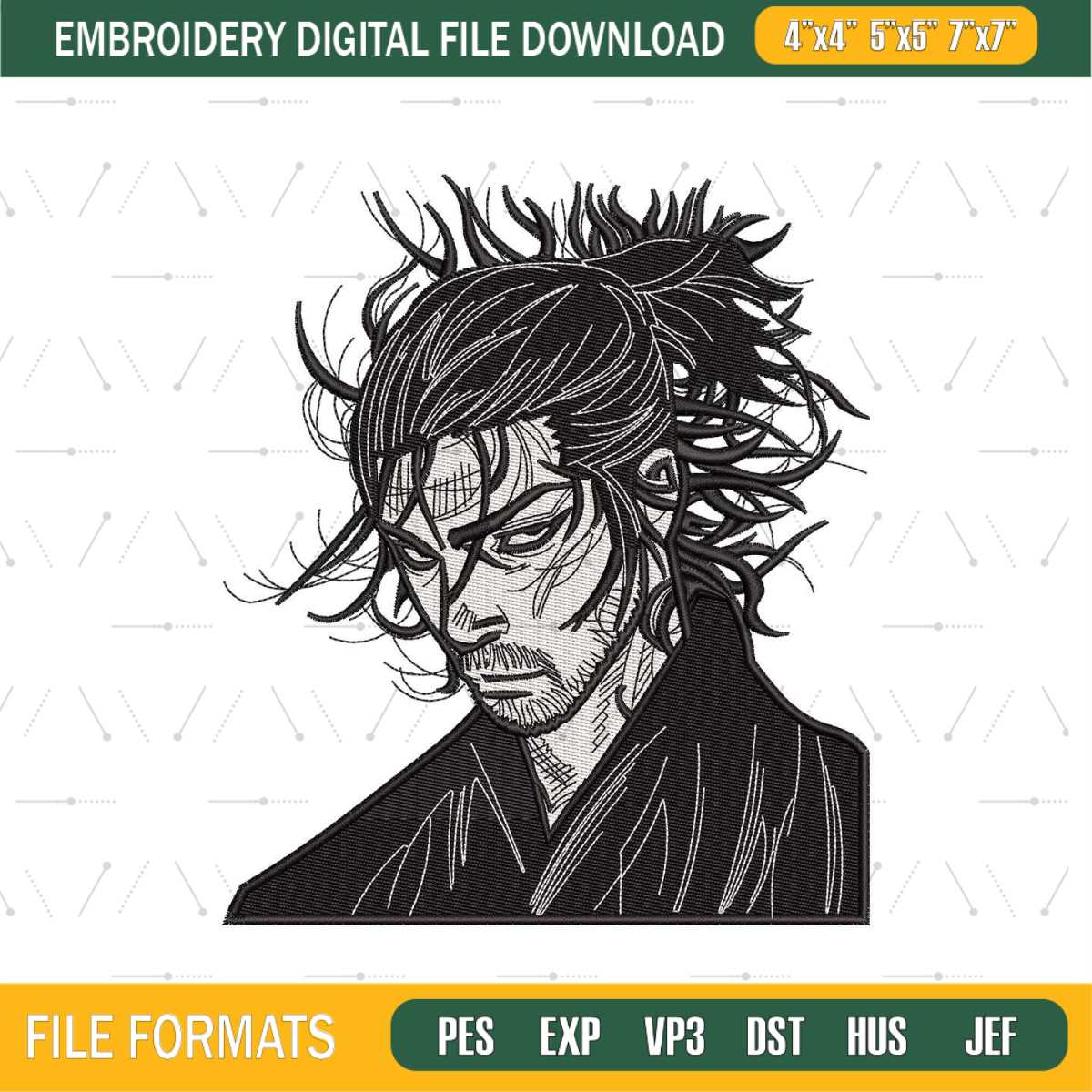 Miyamoto Musashi Vagabond Embroidery File png - Inspire Uplift