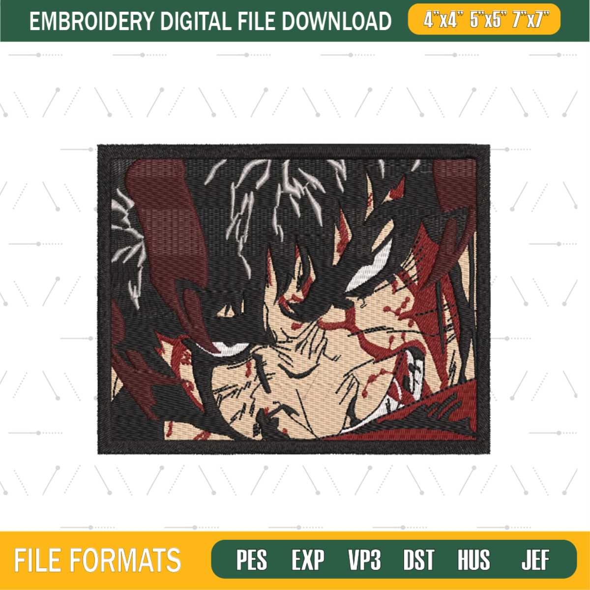 Anime Embroidery Guts Berserk Blood Bite png | Inspire Uplift