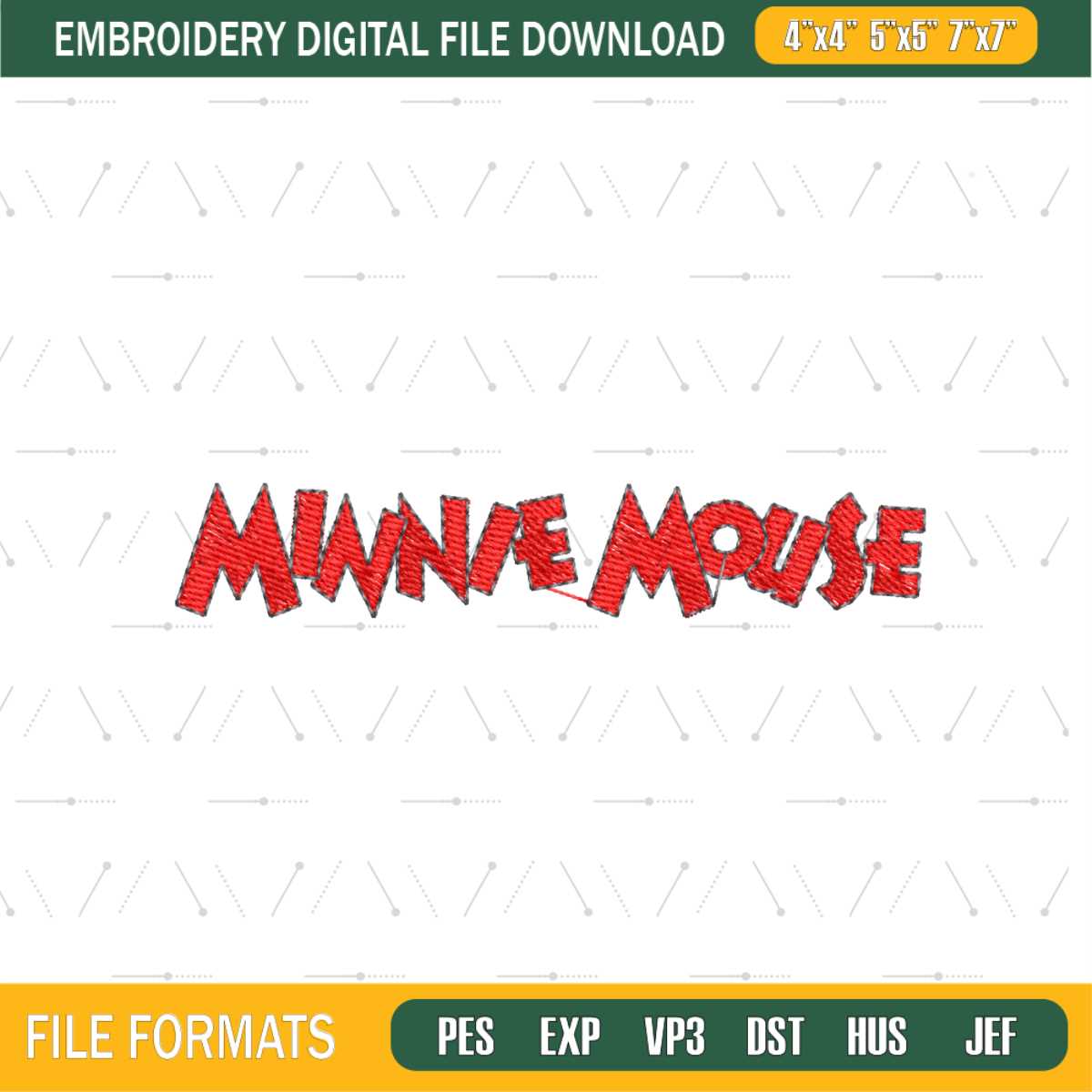 Minnie Mouse Logo Embroidery Design ,png | Inspire Uplift