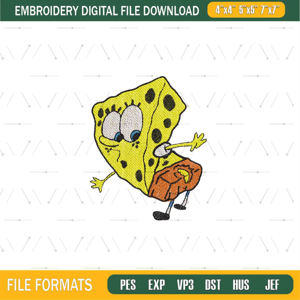 SpongeBob Ripped Pants Design Embroidery Png | Inspire Uplift