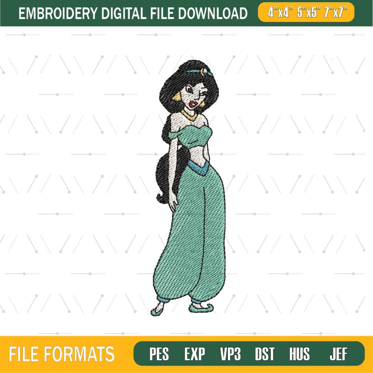 Disney Princess Jasmine Embroidery | Inspire Uplift