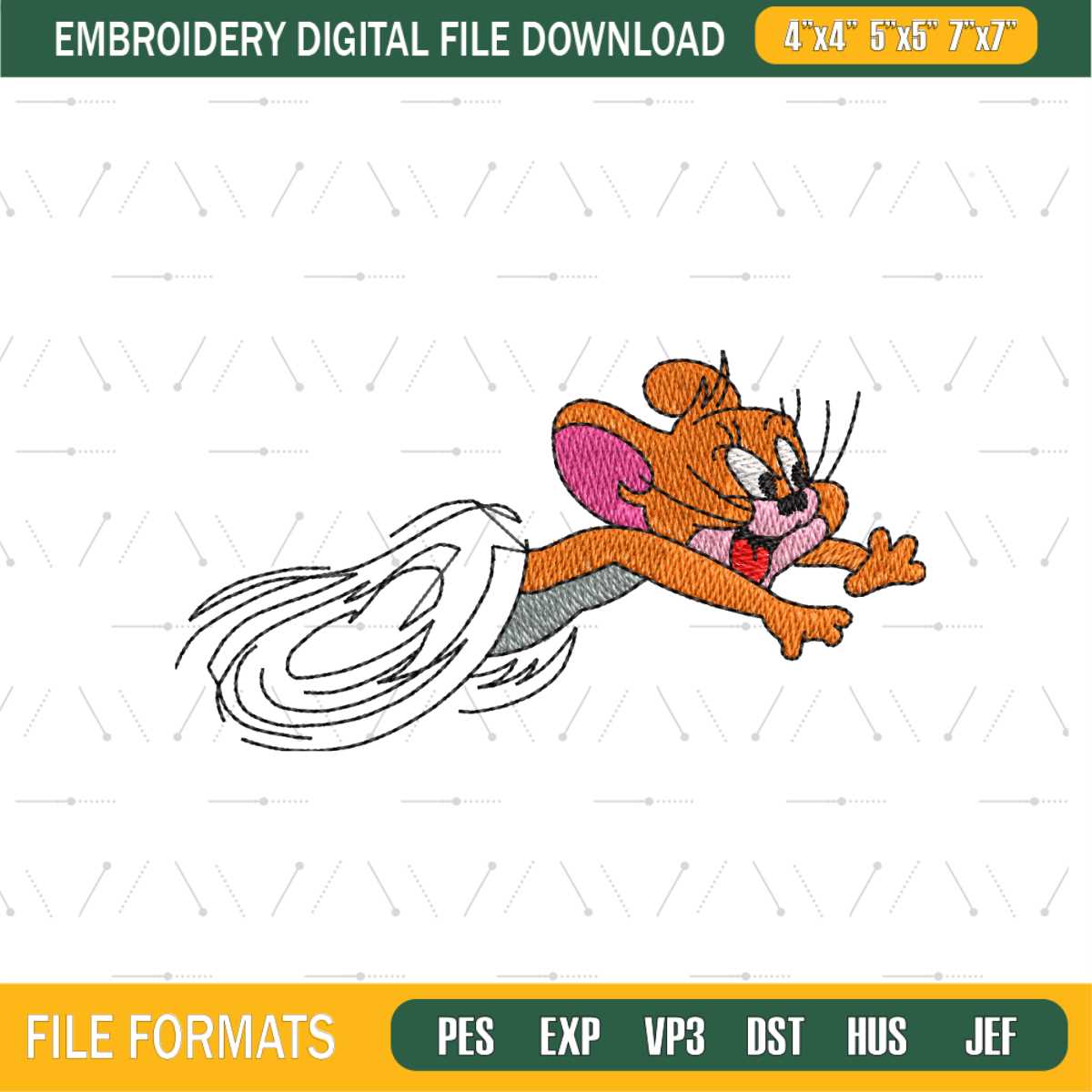 The Fastest Mouse Jerry Embroidery | Inspire Uplift