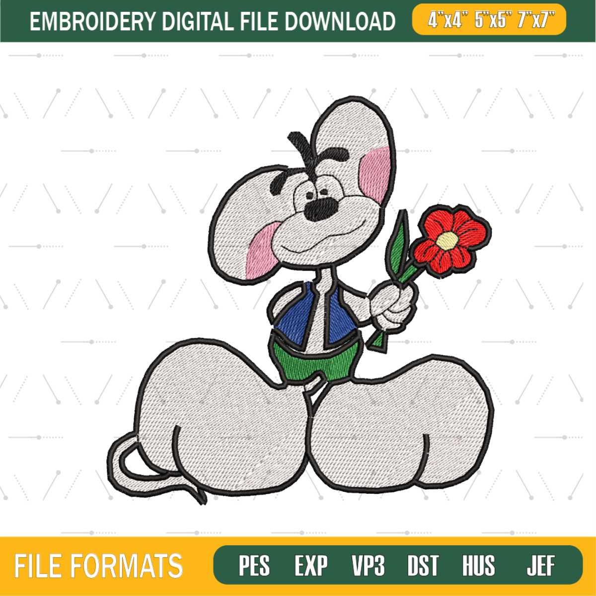 Diddle Mouse Flower Embroidery | Inspire Uplift