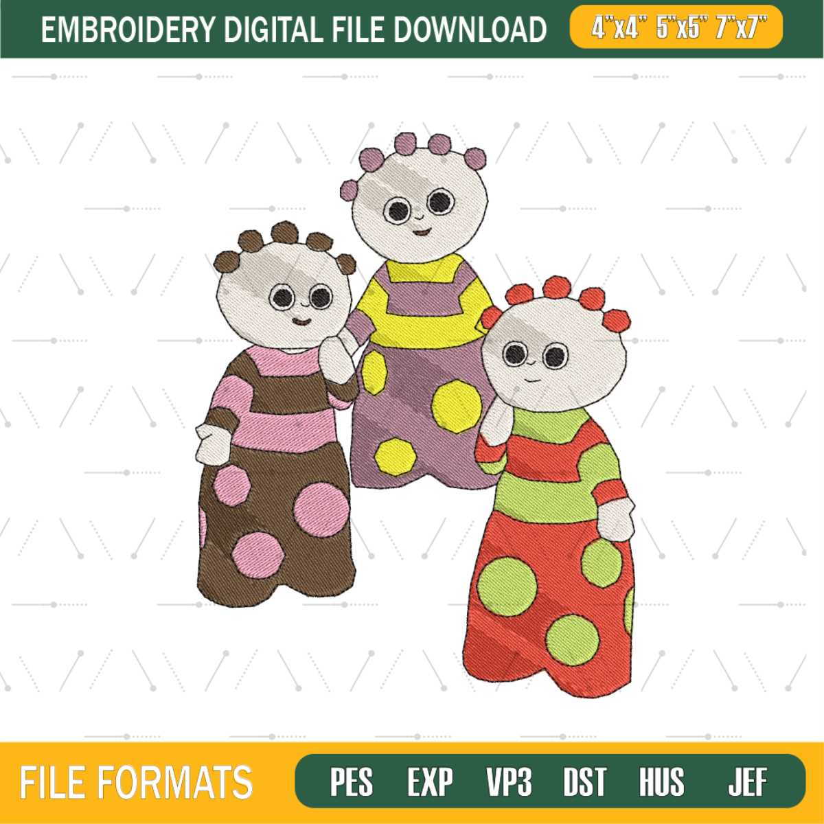 In The Night Garden Trio Tombiliboos Embroidery png | Inspire Uplift