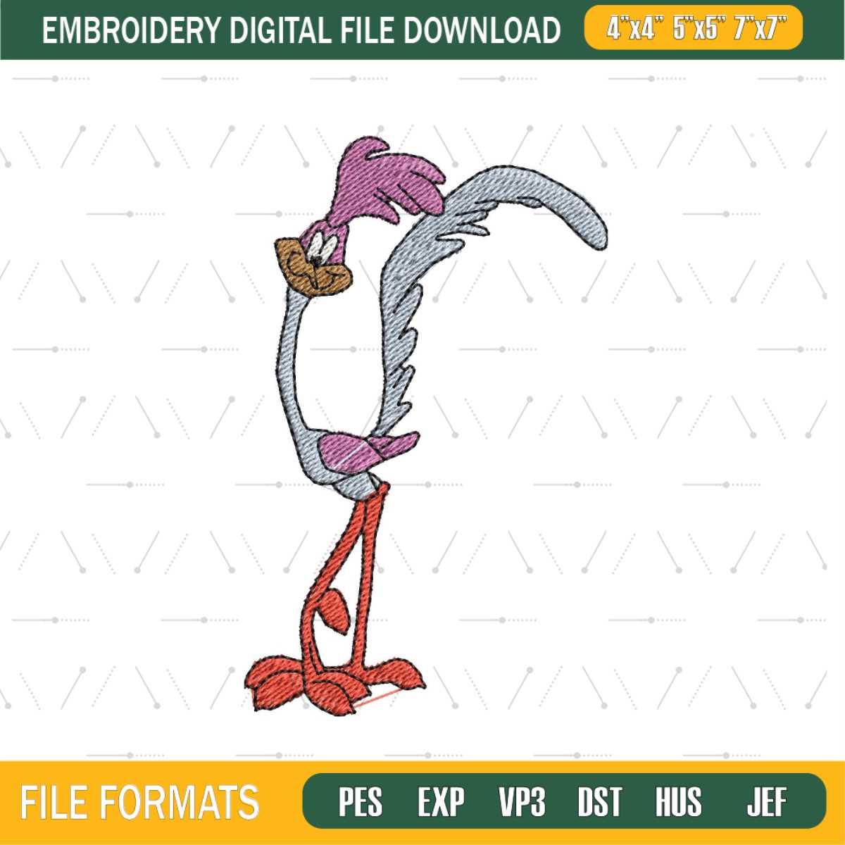 The Greater Road Runner Embroidery | Inspire Uplift