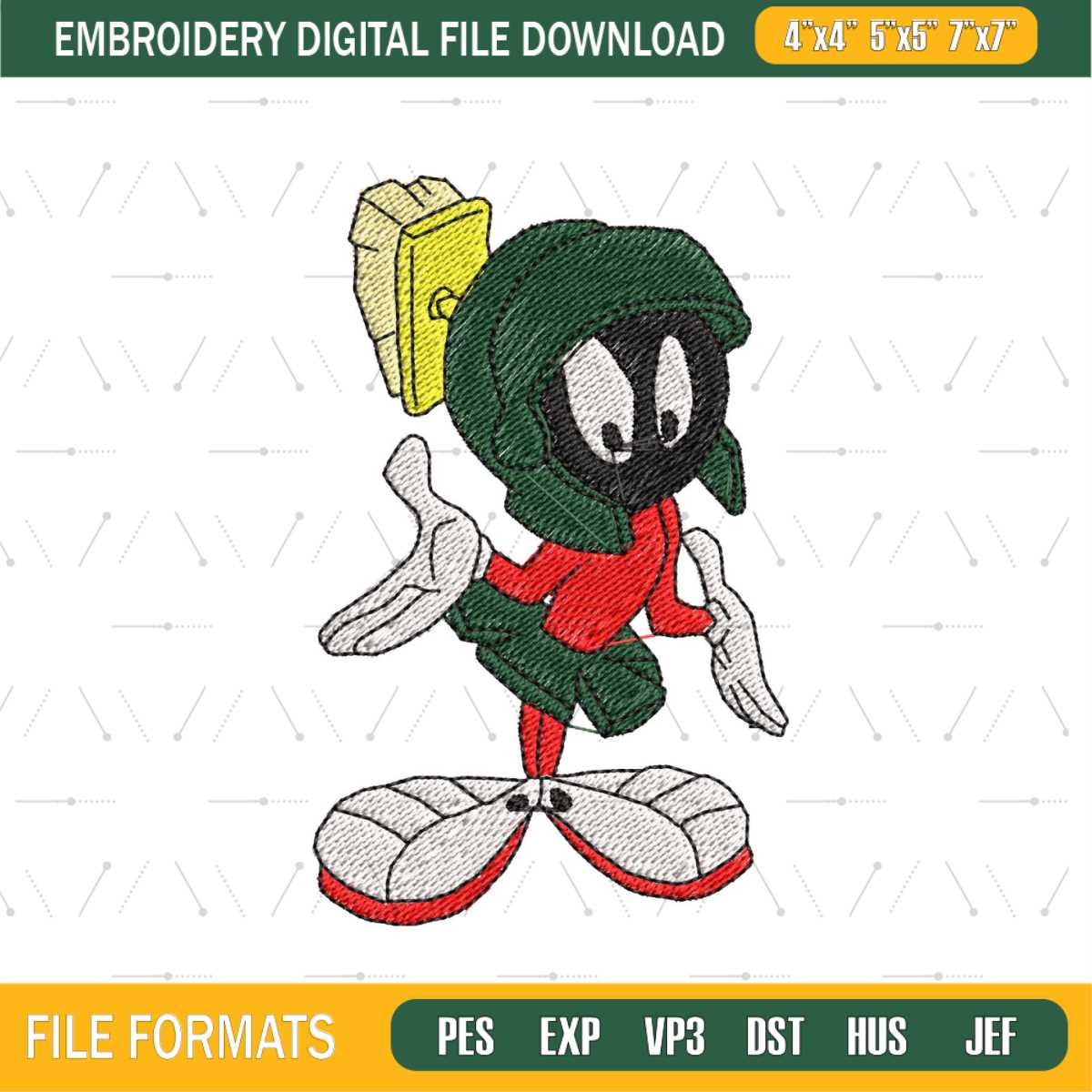 Marvin The Martian Design Embroidery | Inspire Uplift