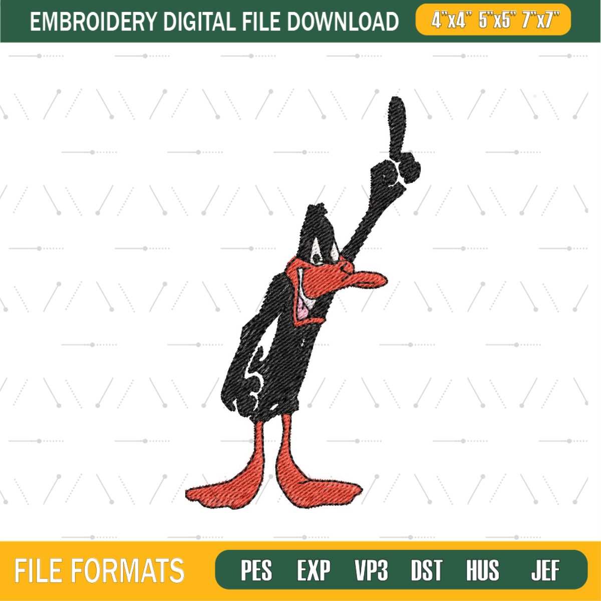 Daffy Duck Getting Mad Embroidery | Inspire Uplift