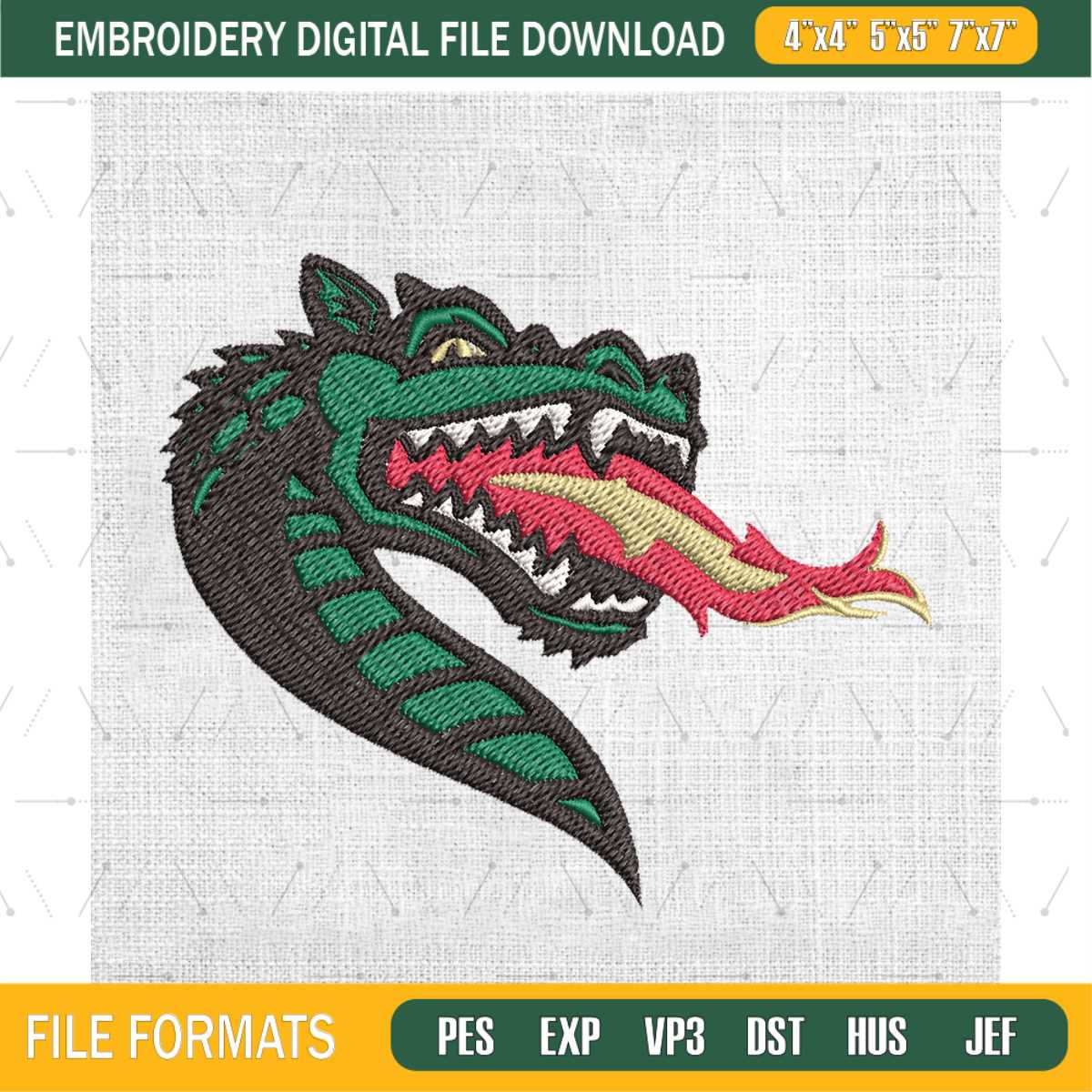 UAB Blazers The Dragon NCAA Sport Logo Embroidery Design | Inspire Uplift