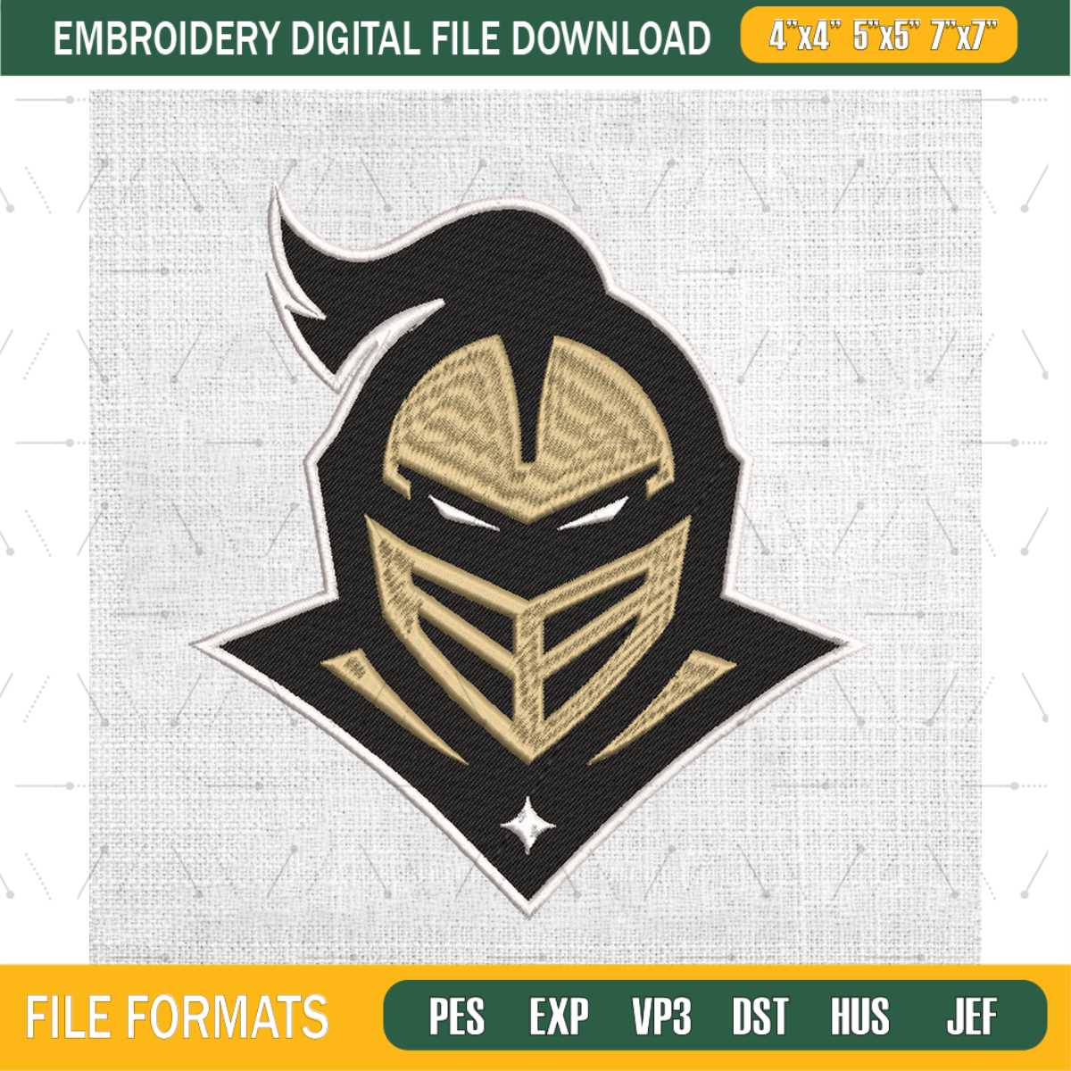 UCF Knights Mascot NCAA Logo Embroidery Design | Inspire Uplift
