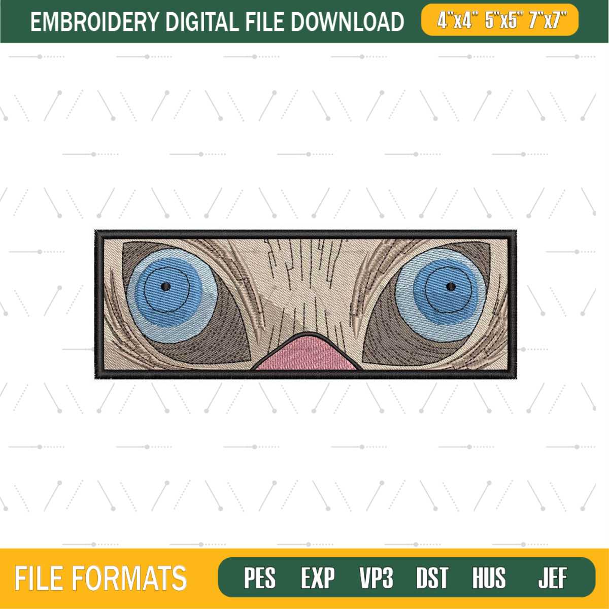 Hashibira Inosuke Eyes Anime Embroidery File png - Inspire Uplift