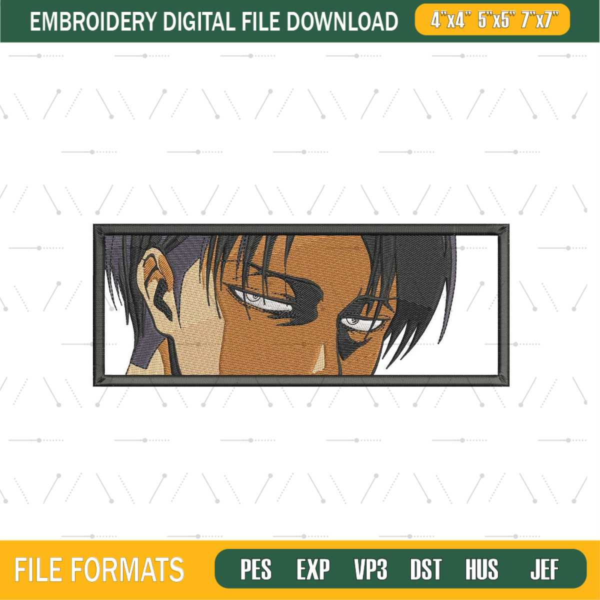 Levy Ackerman Eyes Anime Embroidery Design File png - Inspire Uplift
