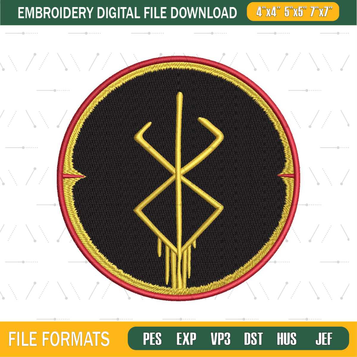 Berserker Norse Rune Logo Embroidery Design | Inspire Uplift