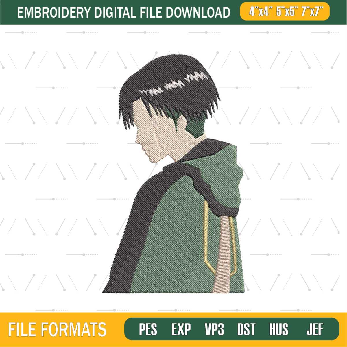 Anime Levi Ackerman Embroidery Design png - Inspire Uplift