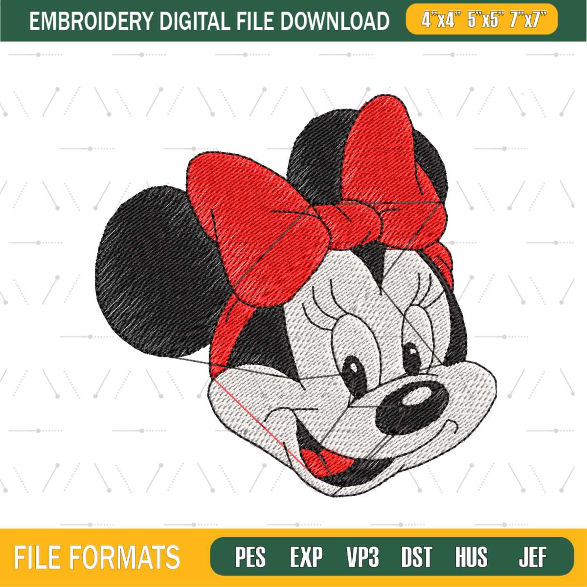 Minnie Mouse Mickey Embroidery Design Png - Inspire Uplift