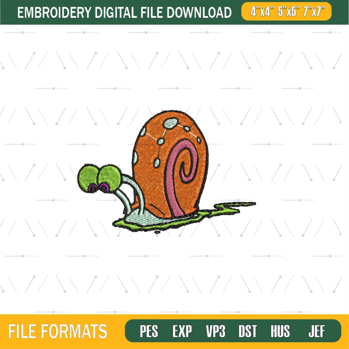Gary The SpongeBob Snail Embroidery Png - Inspire Uplift