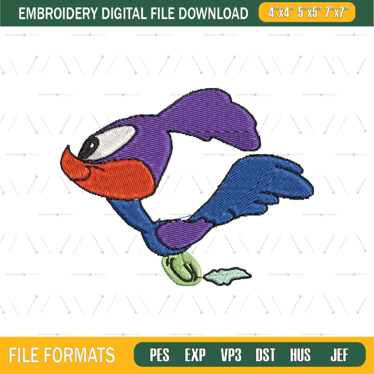 Looney Tunes Road Runner Embroidery Png | Inspire Uplift