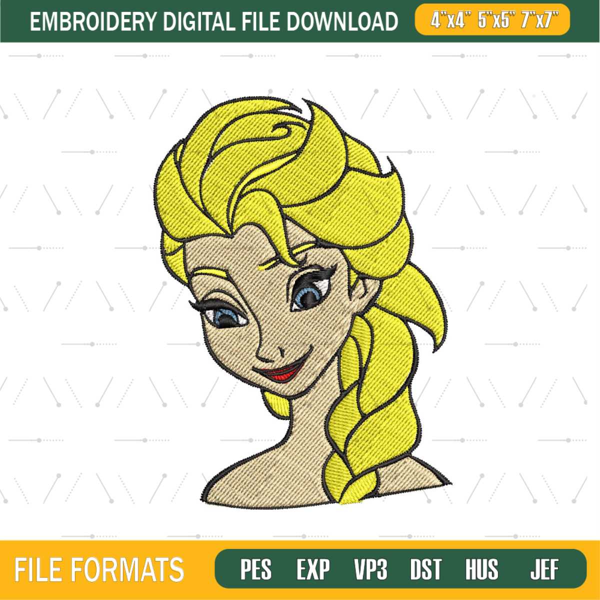 Frozen Princess Elsa Head Embroidery Png - Inspire Uplift