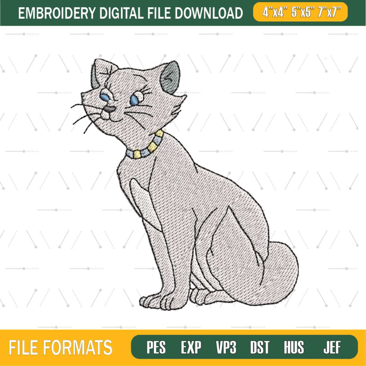 The Aristocats Duchess Cat Embroidery Png - Inspire Uplift
