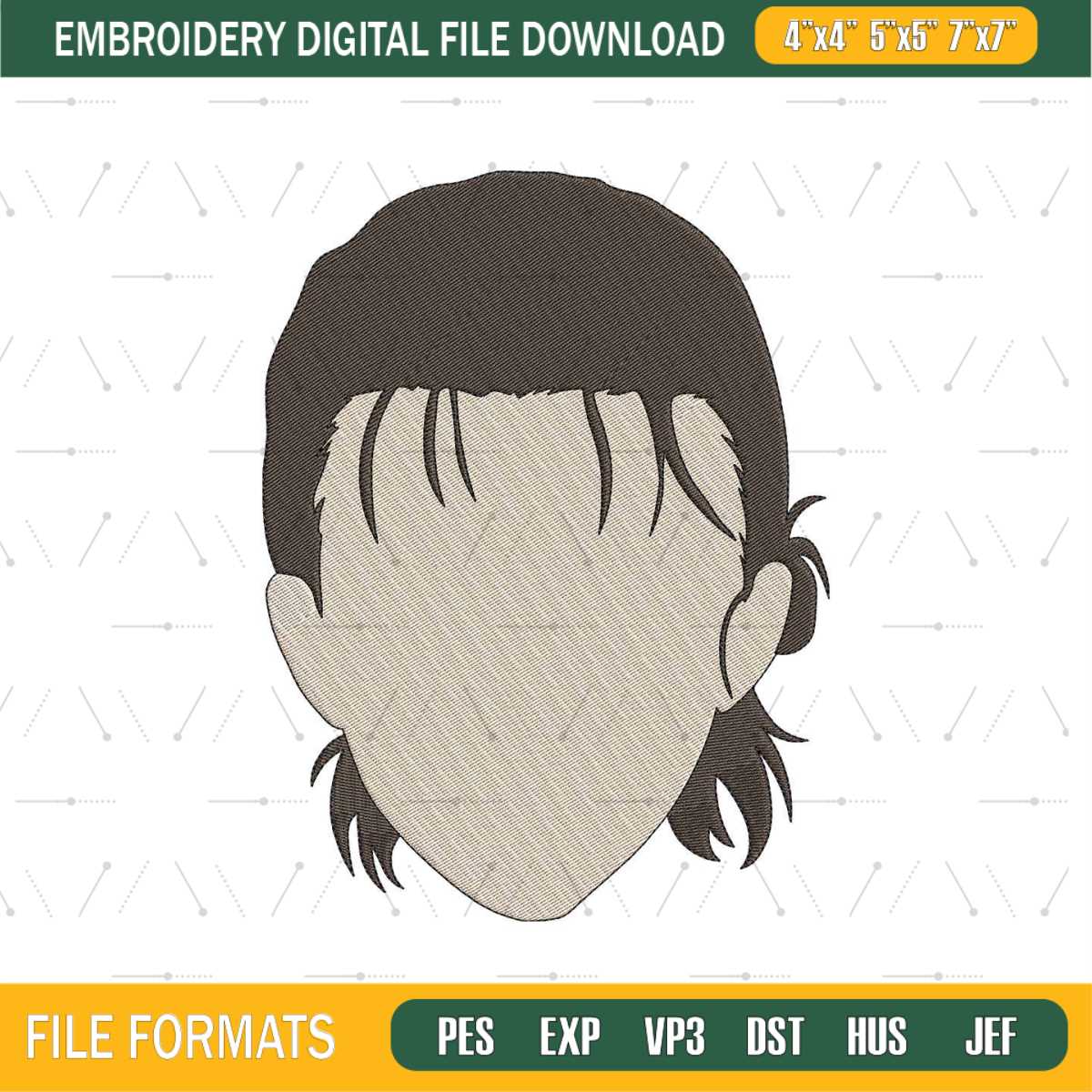 Eren Yeager Head Anime Embroidery File png - Inspire Uplift