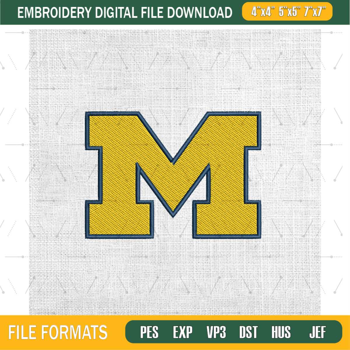 Michigan Wolverines NCAA Logo Embroidery Design | Inspire Uplift