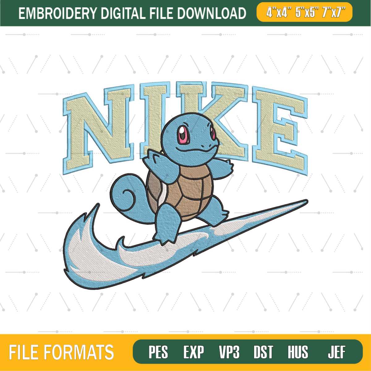 Nike Squirtle Embroidery Designs, Pokemon Embroidery Design | Inspire ...