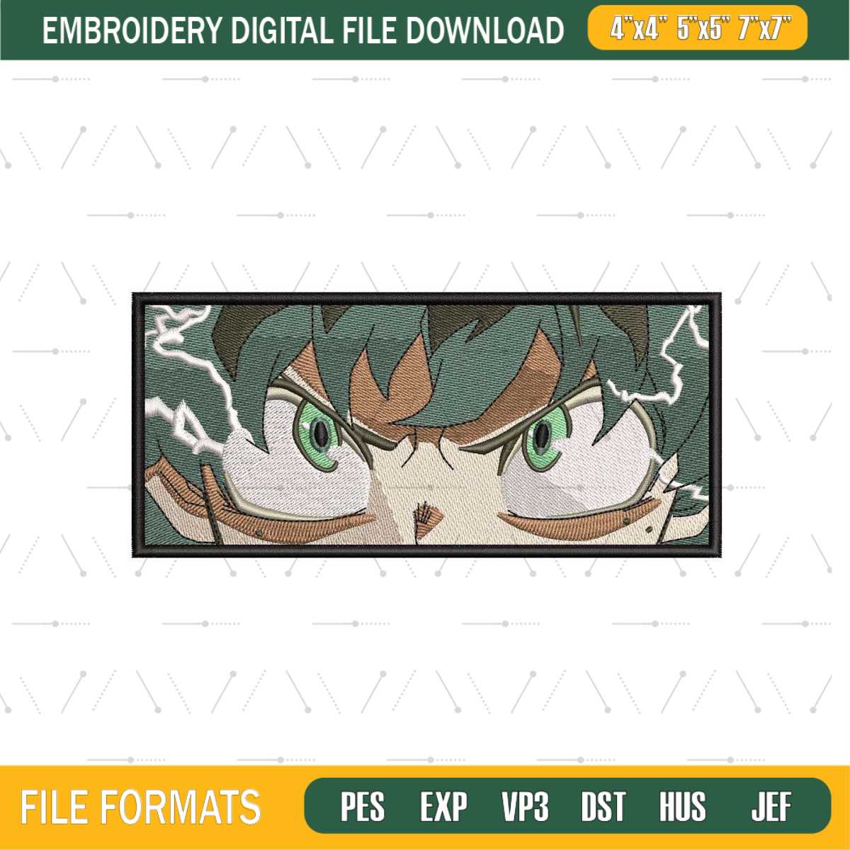 Midoriya Izuku Deku Eyes Embroidery File png | Inspire Uplift
