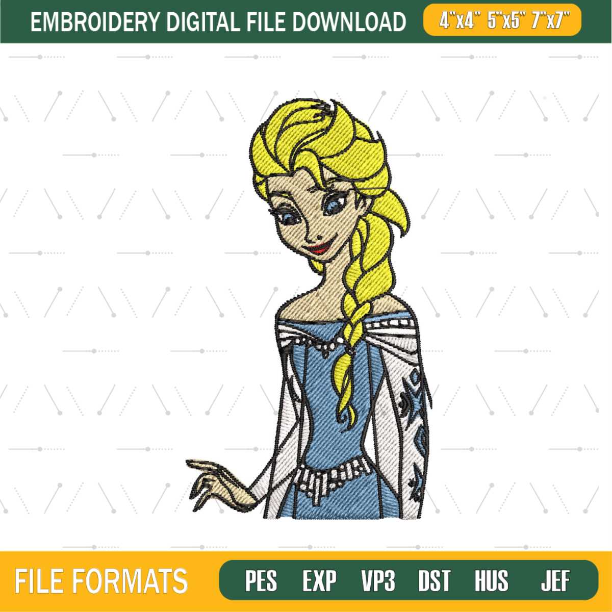 Beauty Princess Elsa Frozen Embroidery | Inspire Uplift