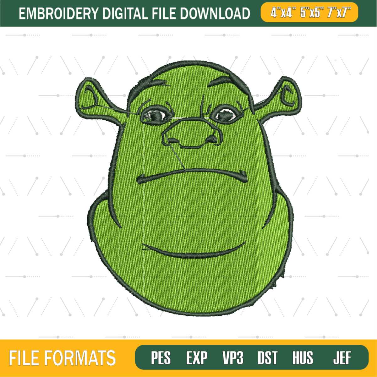 Shrek Head Machine Embroidery | Inspire Uplift