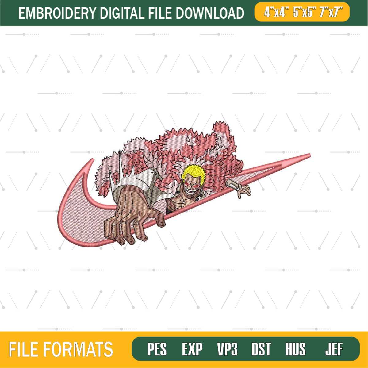 Doflamingo Anime Embroidery Design Png - Inspire Uplift