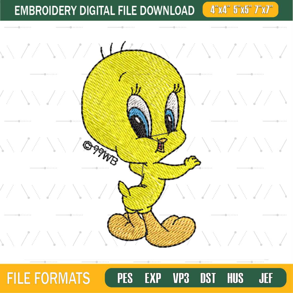 Looney Tunes Tweety Bird Embroidery - Inspire Uplift