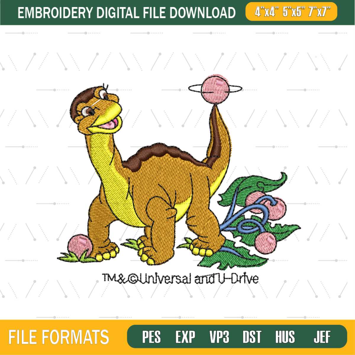 Land Before Time Littlefoot Embroidery png | Inspire Uplift