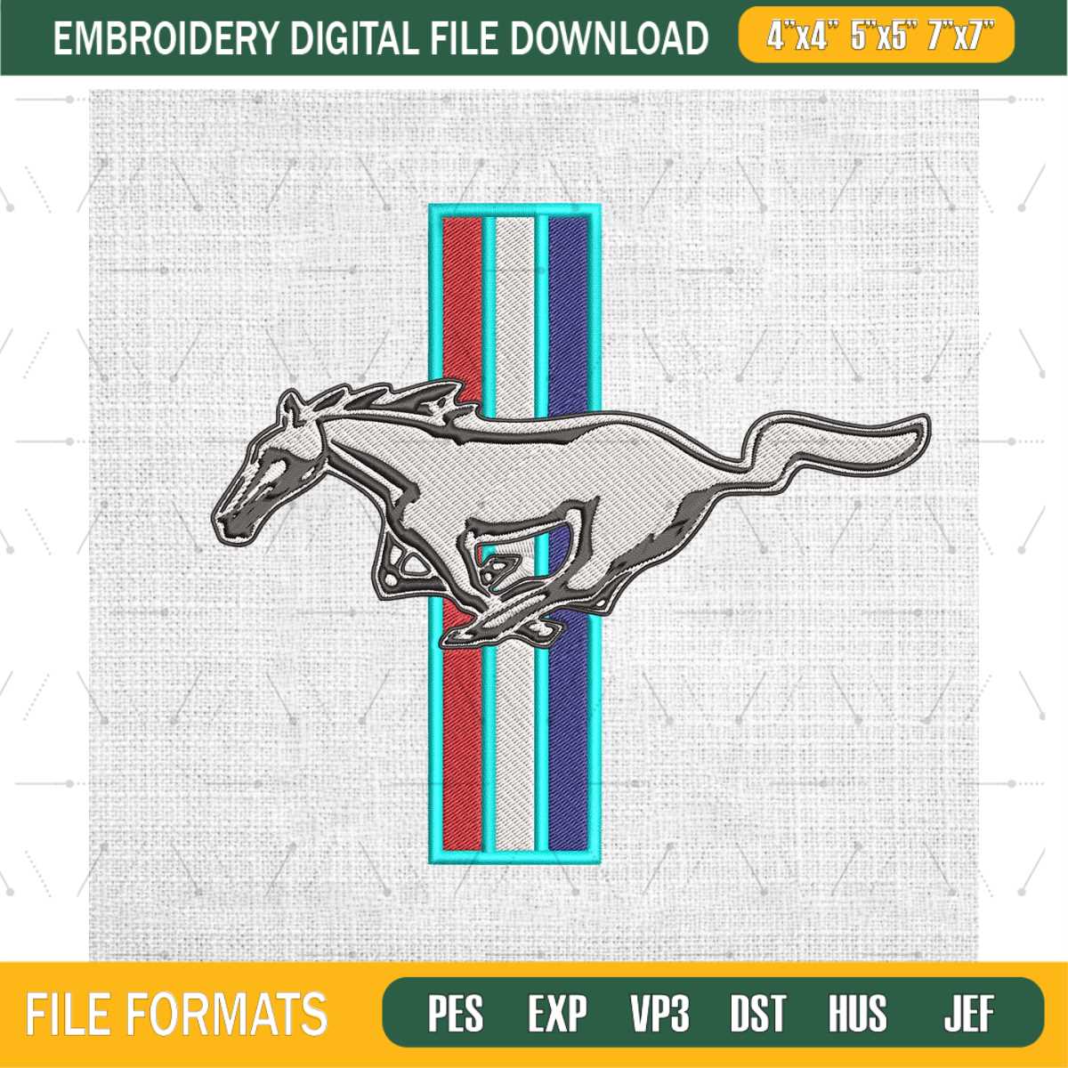 Ford Mustang Car Embroidery | Inspire Uplift