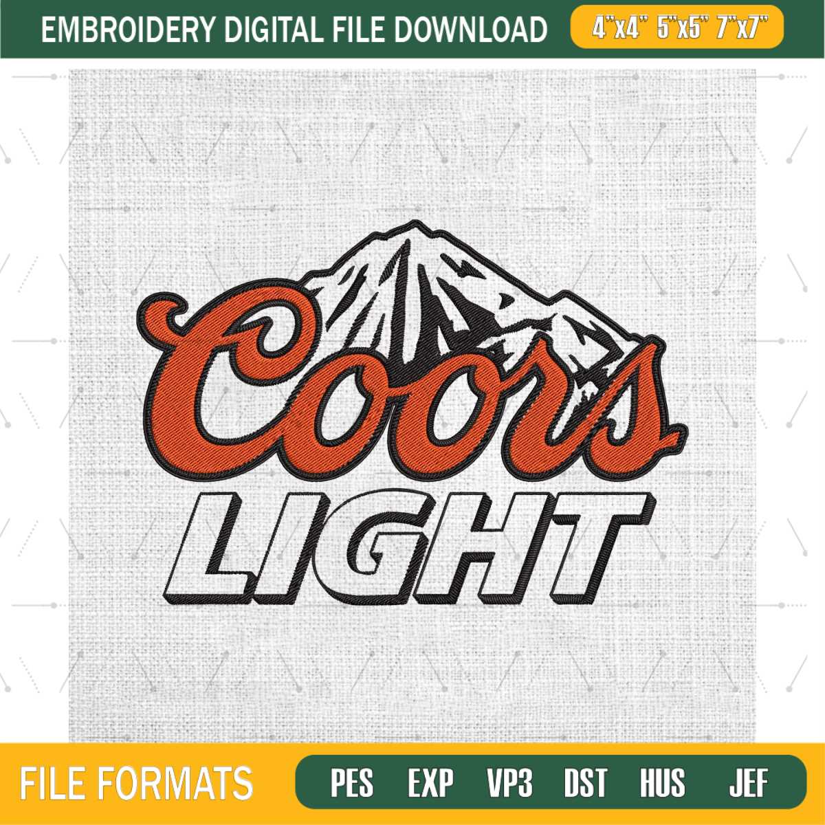 Coors Light Beer Logo Embroidery Design File | Inspire Uplift