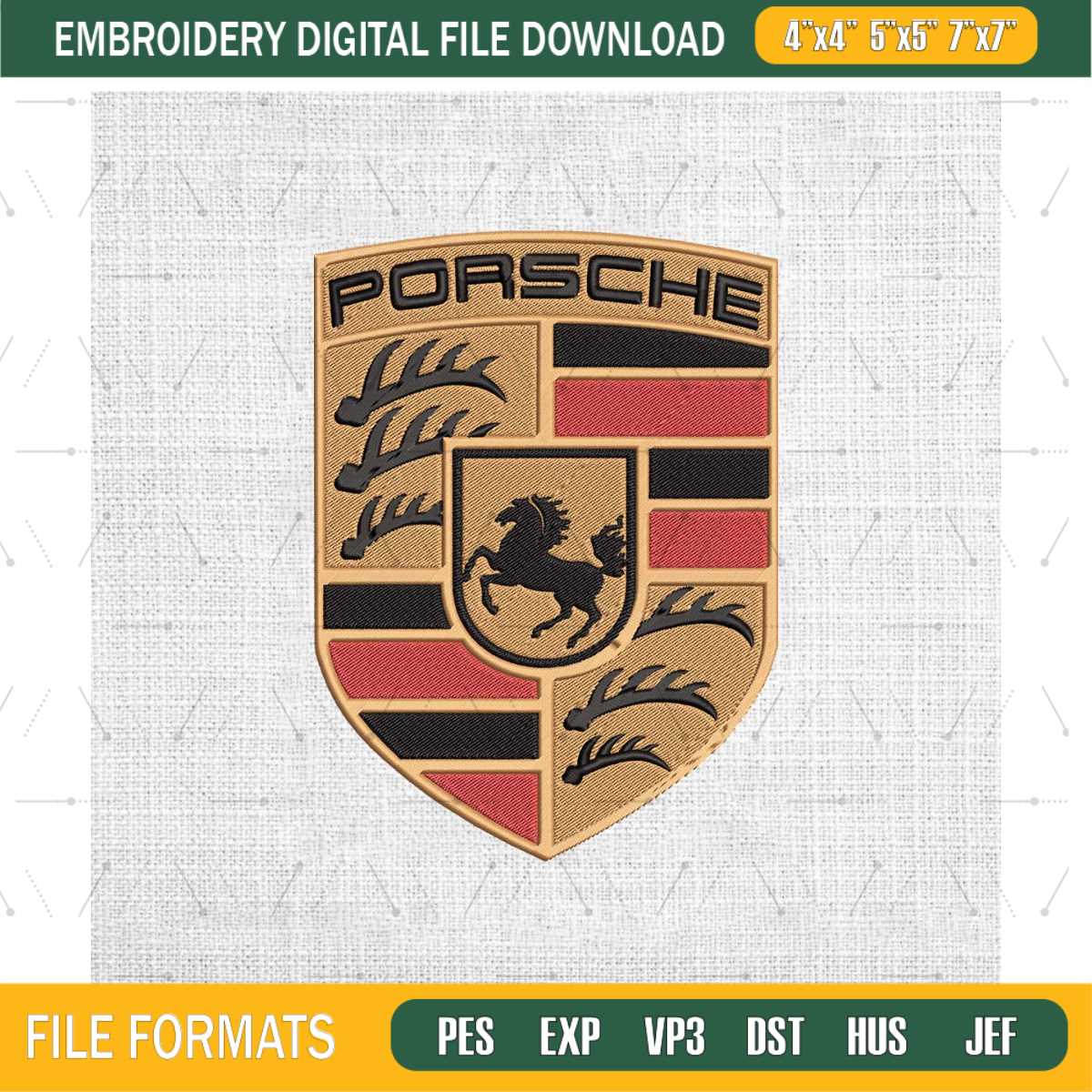 Porsche Logo Embroidery File | Inspire Uplift