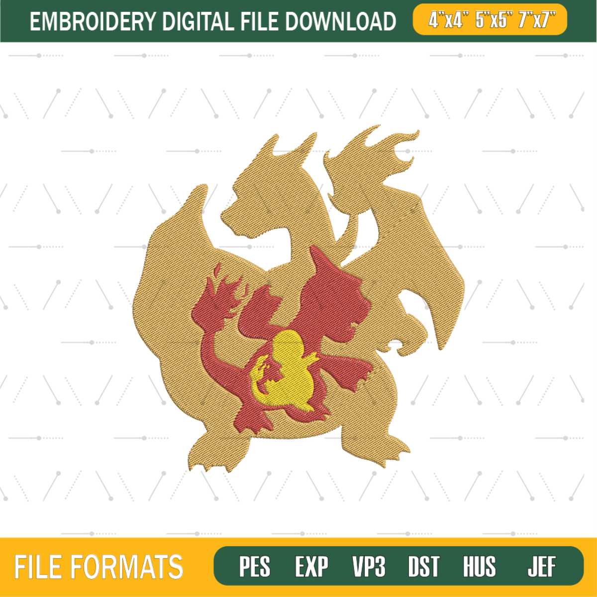 Charizard Pokemon Embroidery Design | Inspire Uplift