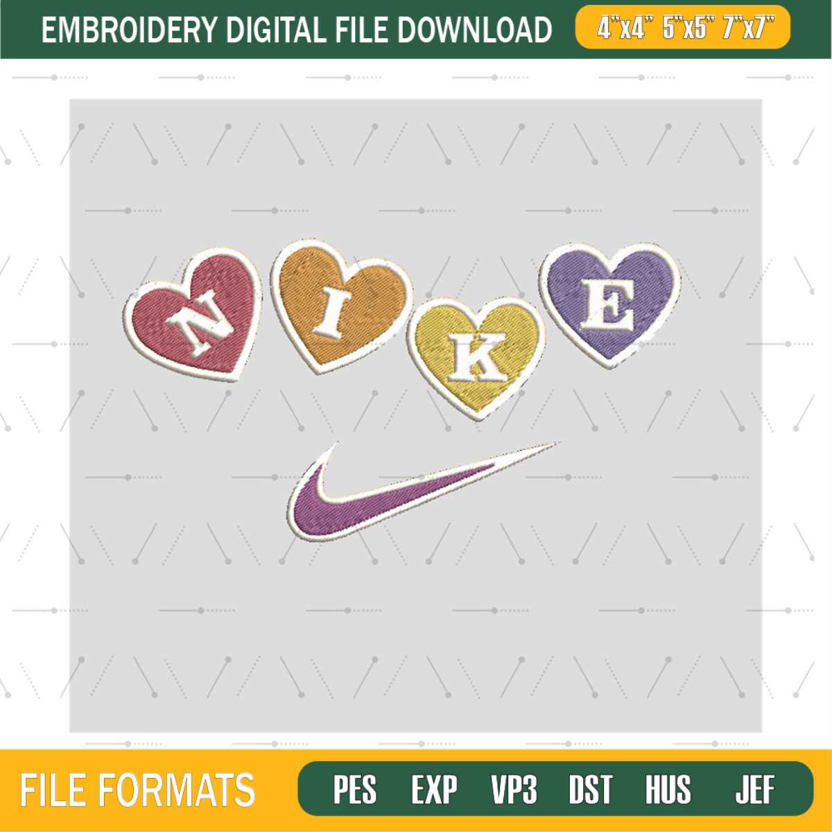 Nike heart Logo embroidery design, | Inspire Uplift