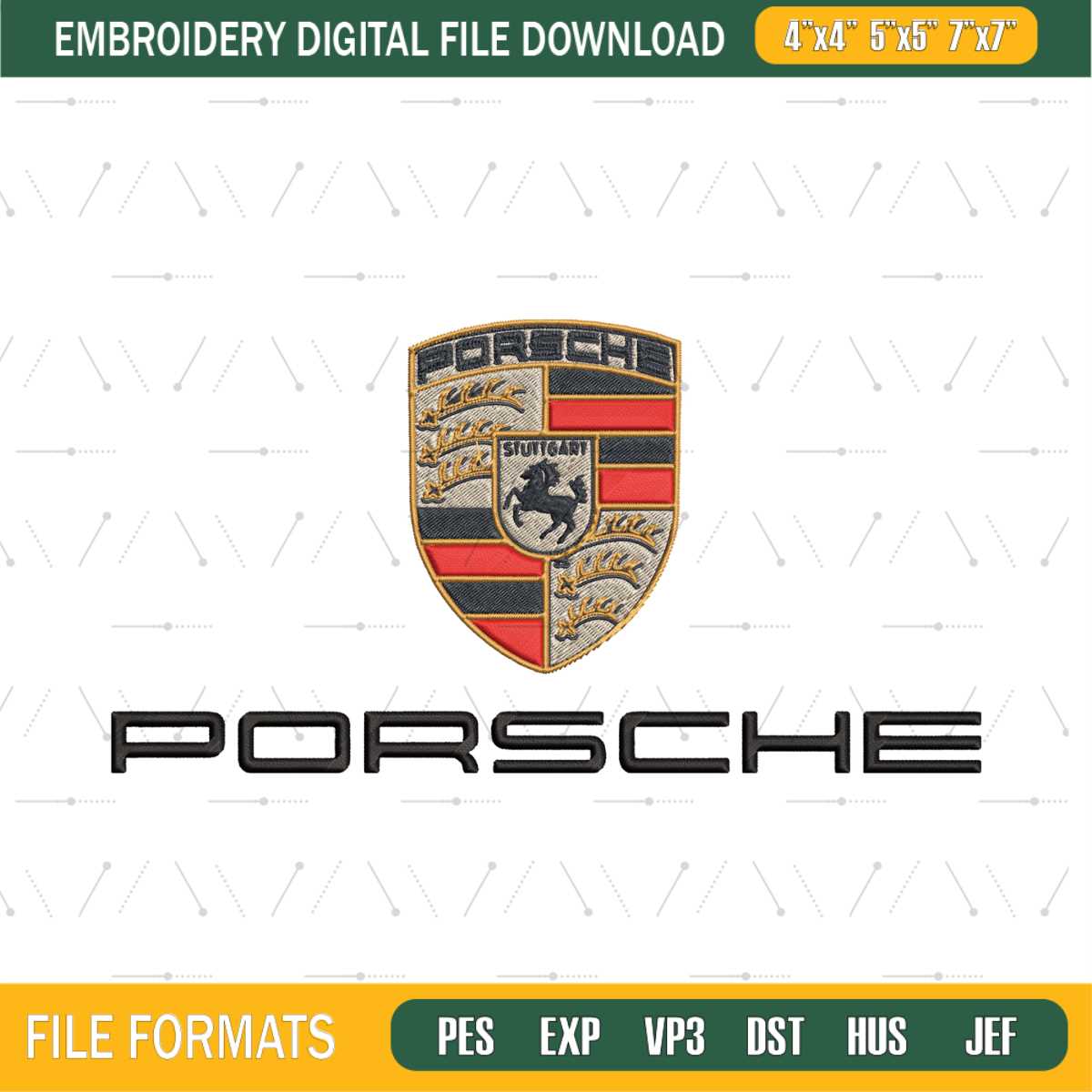 Porsche Car Logo Embroidery Design | Inspire Uplift