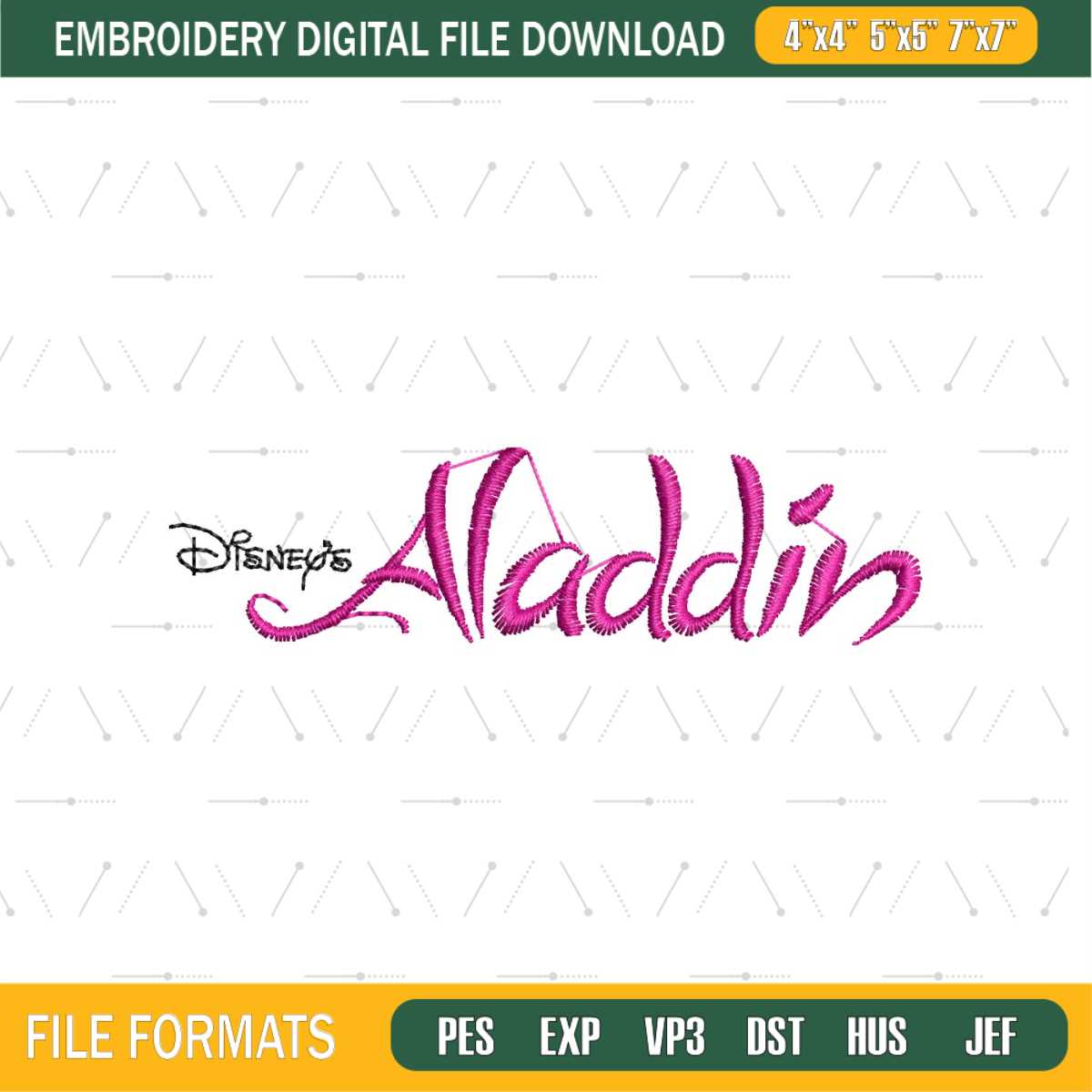 Disney Aladdin Logo Embroidery Png - Inspire Uplift