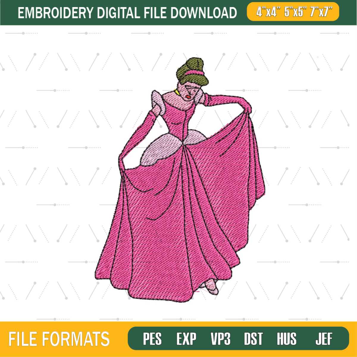 Dressed Princess Cinderella Embroidery | Inspire Uplift
