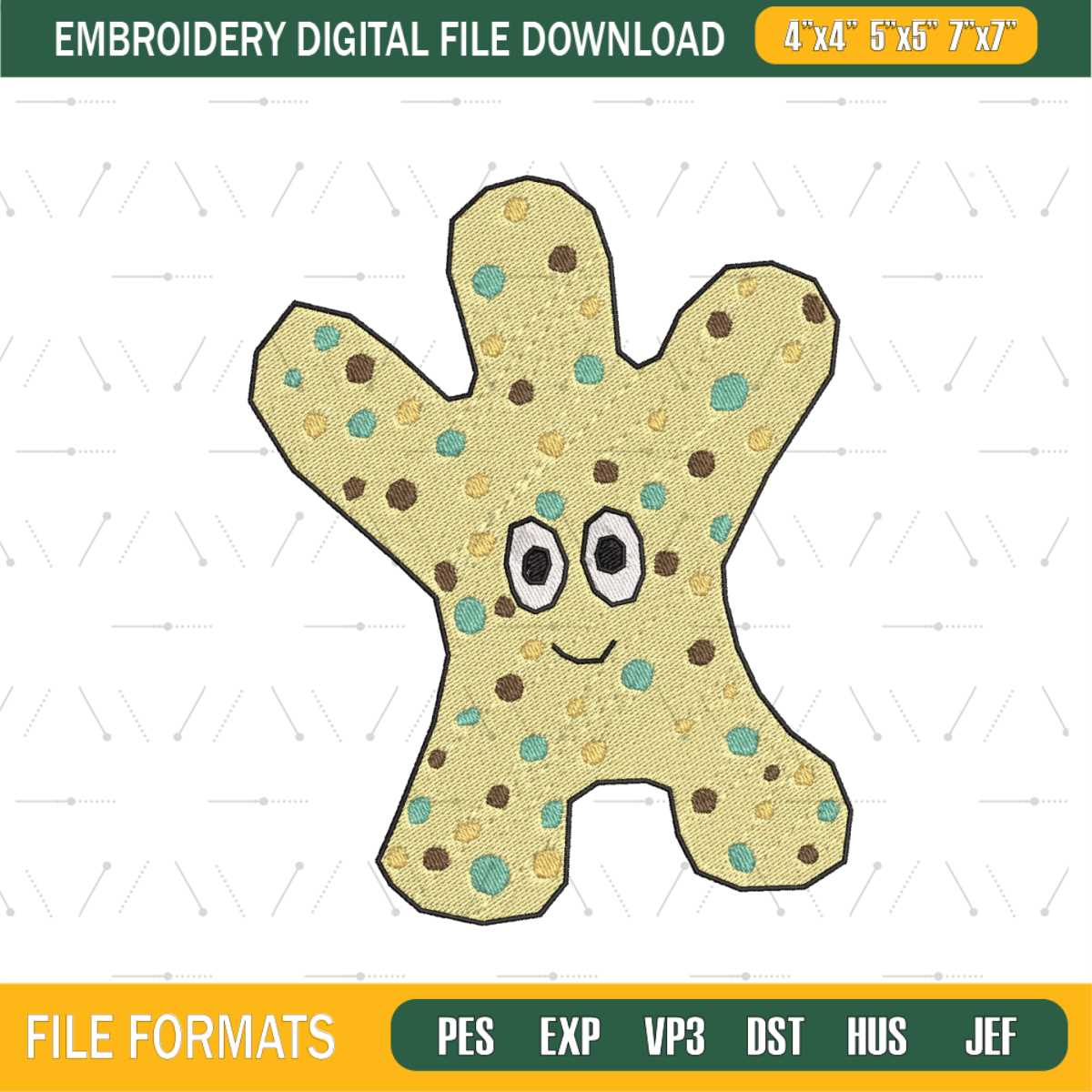 In The Night Garden Starfish Haahoos Toy Embroidery png - Inspire Uplift