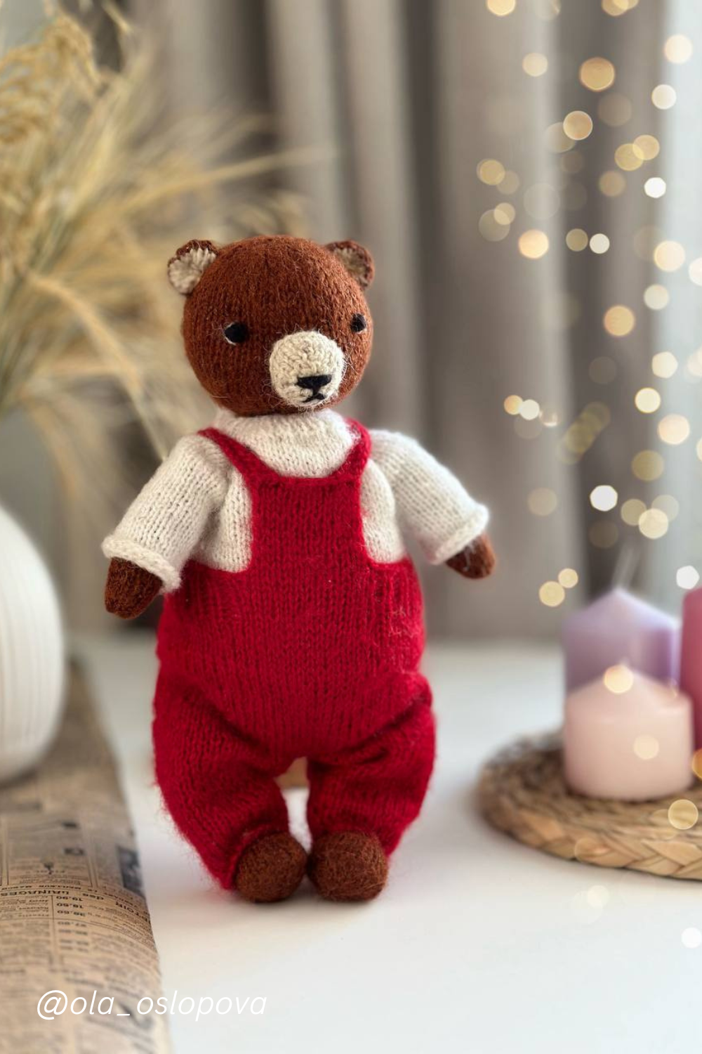 Teddy Bear Knitting Pattern. Stuffed knitted doll | Inspire Uplift