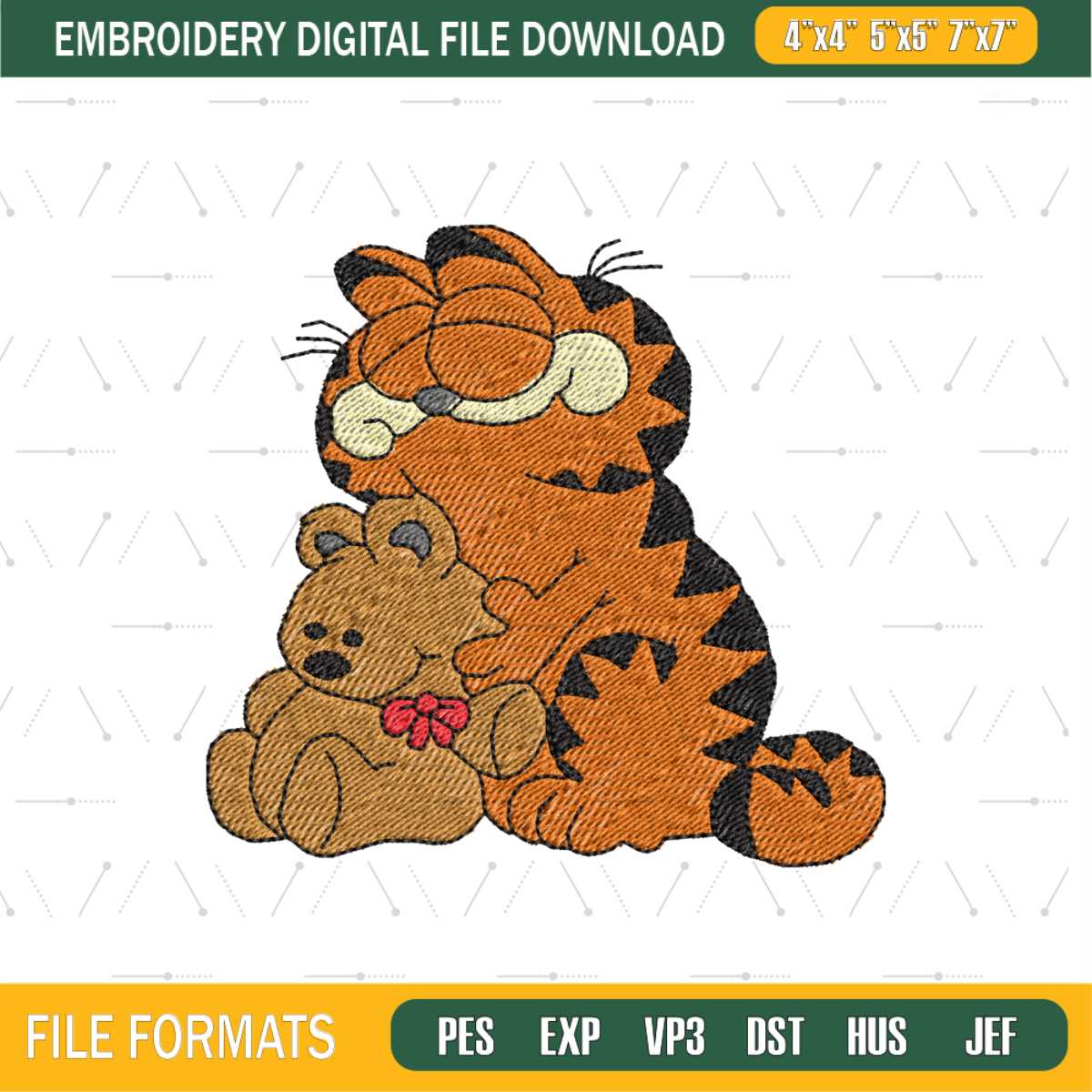 The Garfield And Bear Embroidery | Inspire Uplift