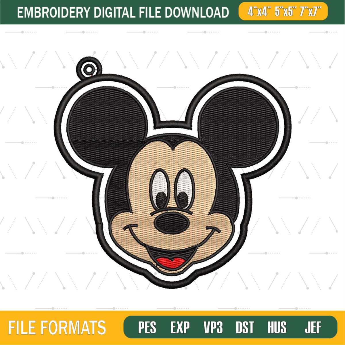 Mickey Mouse Head Sticker Embroidery | Inspire Uplift