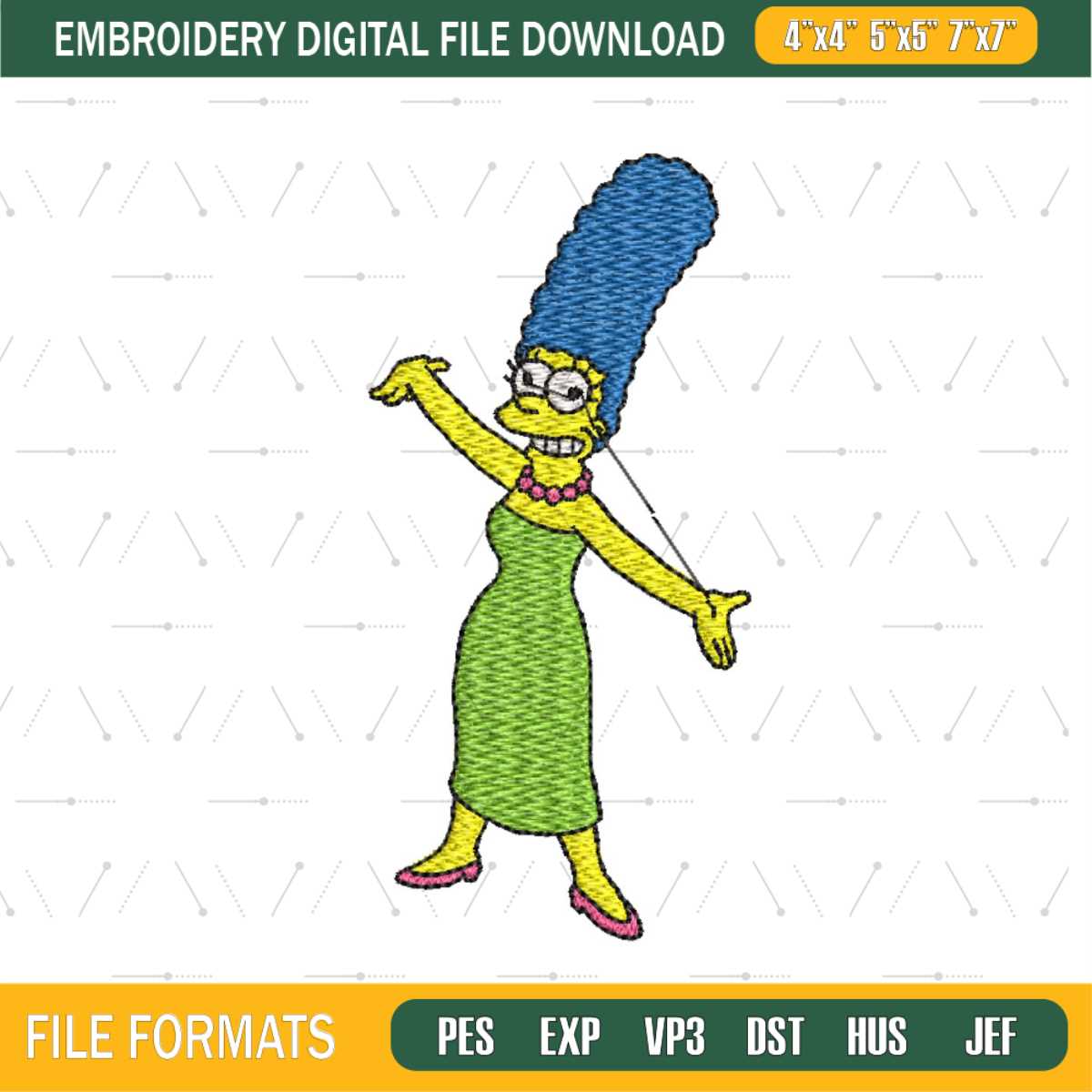 Lady Marge Simpson Embroidery | Inspire Uplift