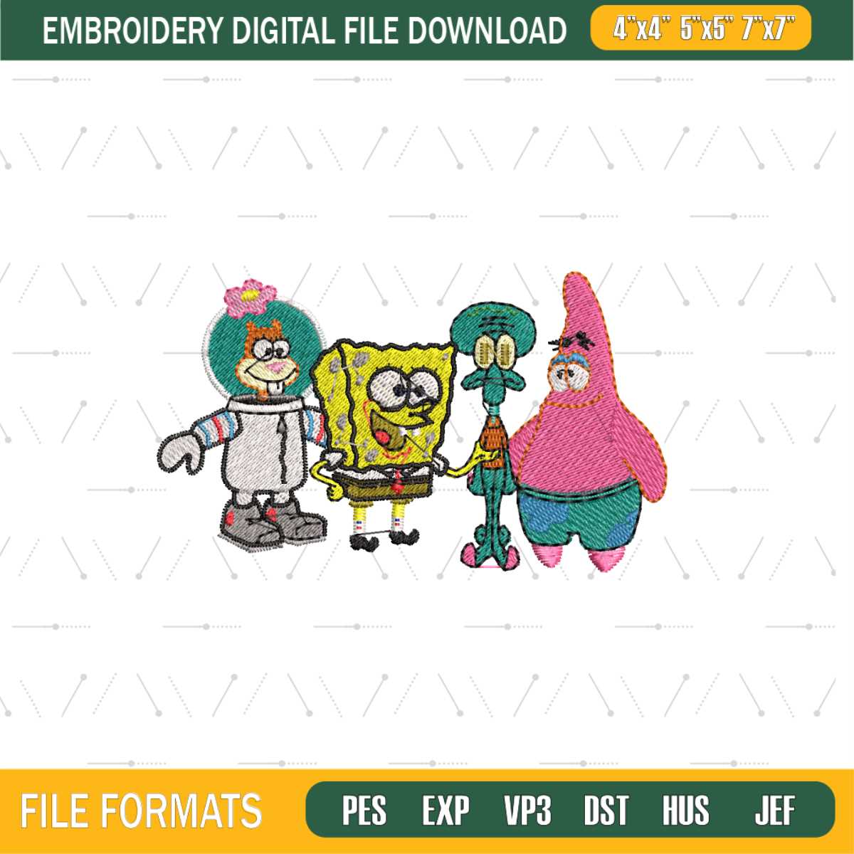 SpongeBob SquarePants Friends Embroidery | Inspire Uplift