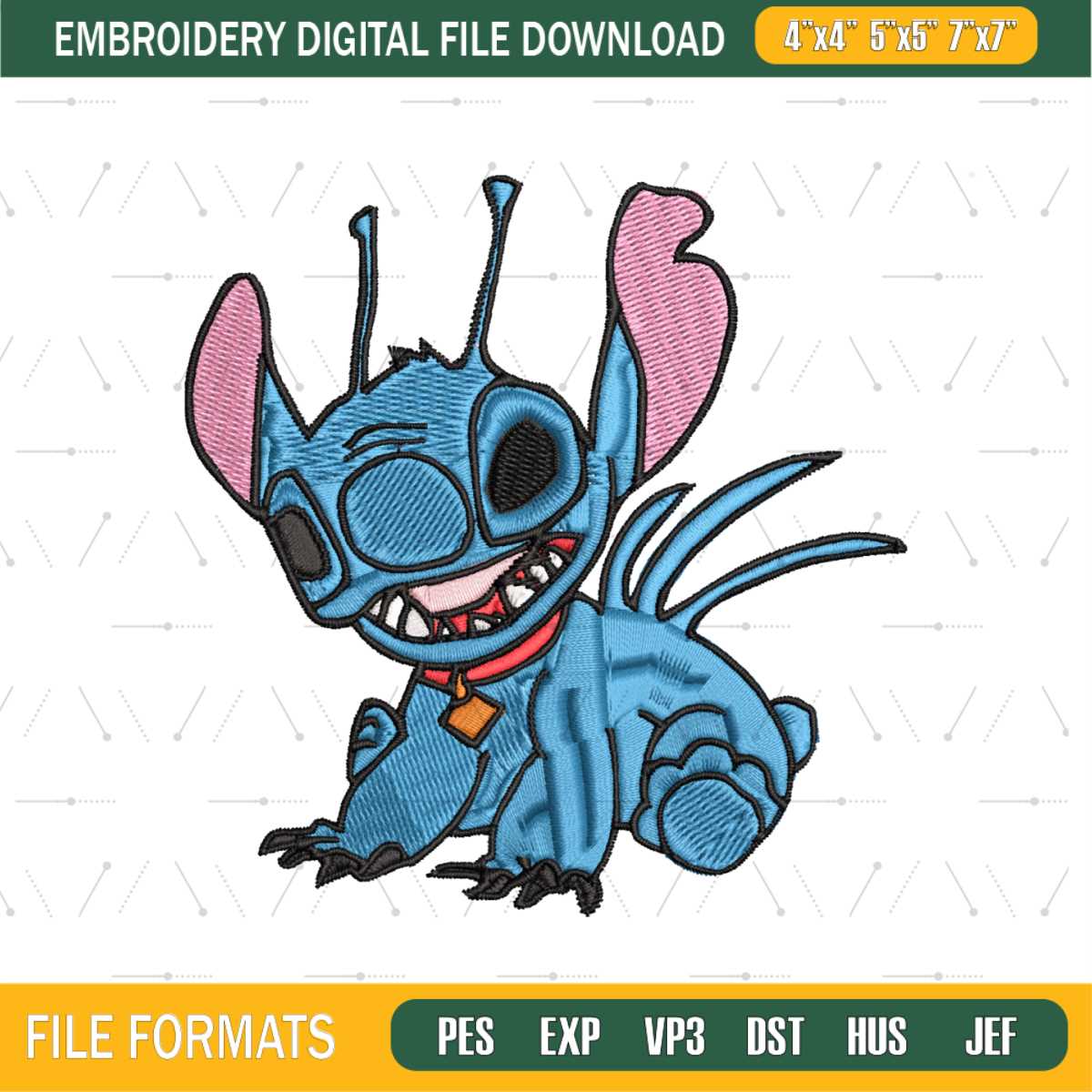 Stitch Looking Dangerous Embroidery | Inspire Uplift