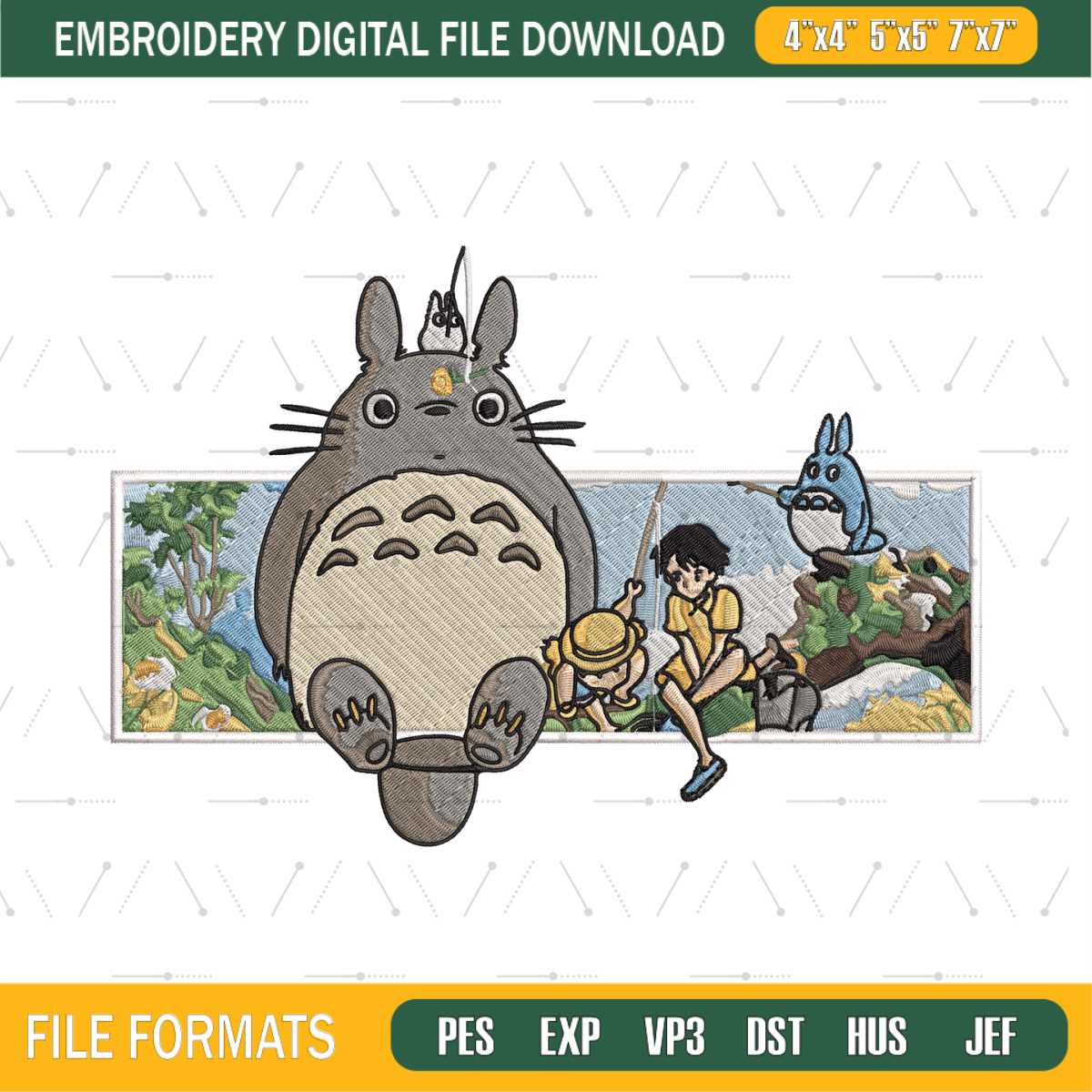 Totoro Embroidery Design, Studio Ghibli embroidery, Nike des | Inspire ...